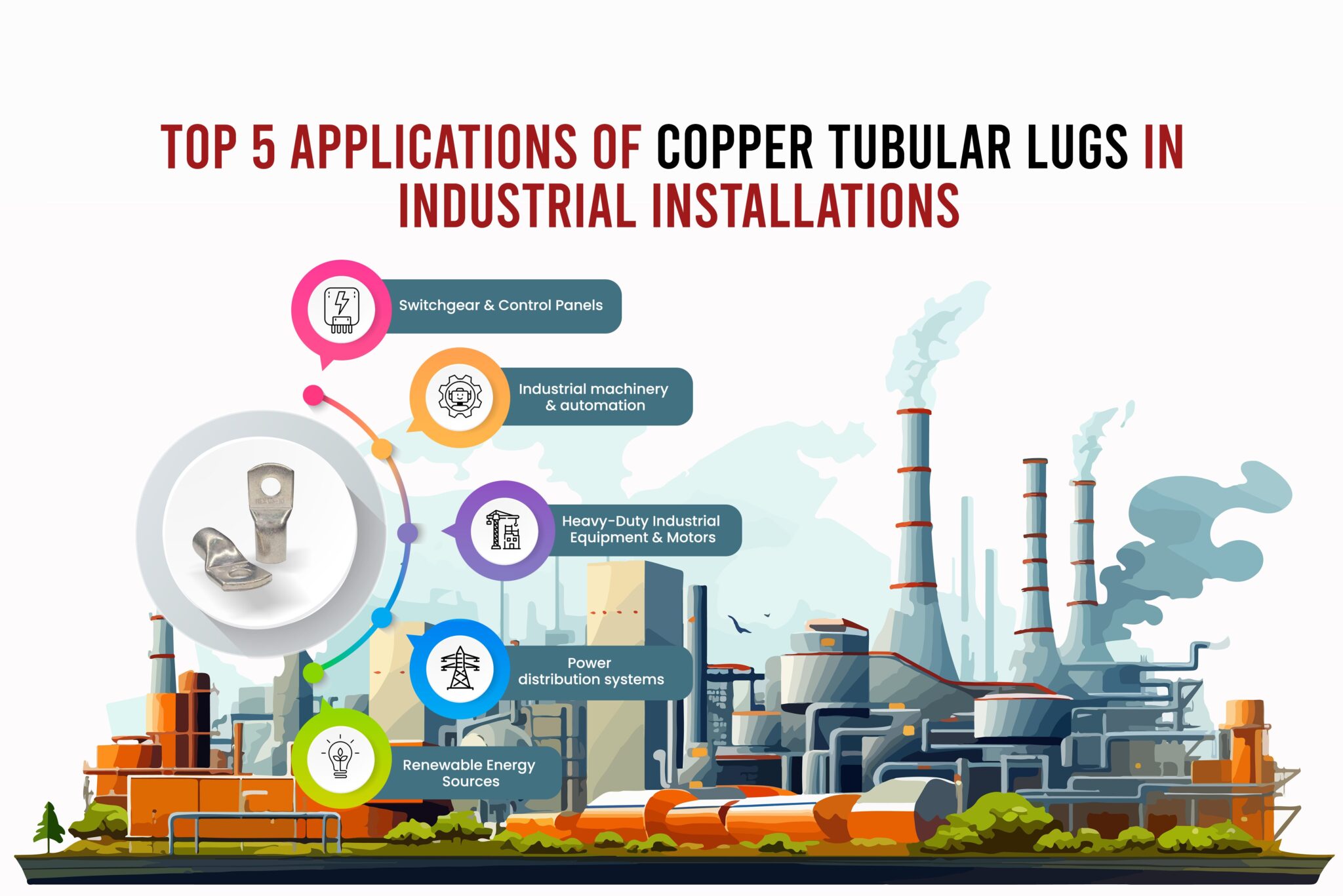 Top 5 Applications of Copper Tubular Lugs in Industrial Installations